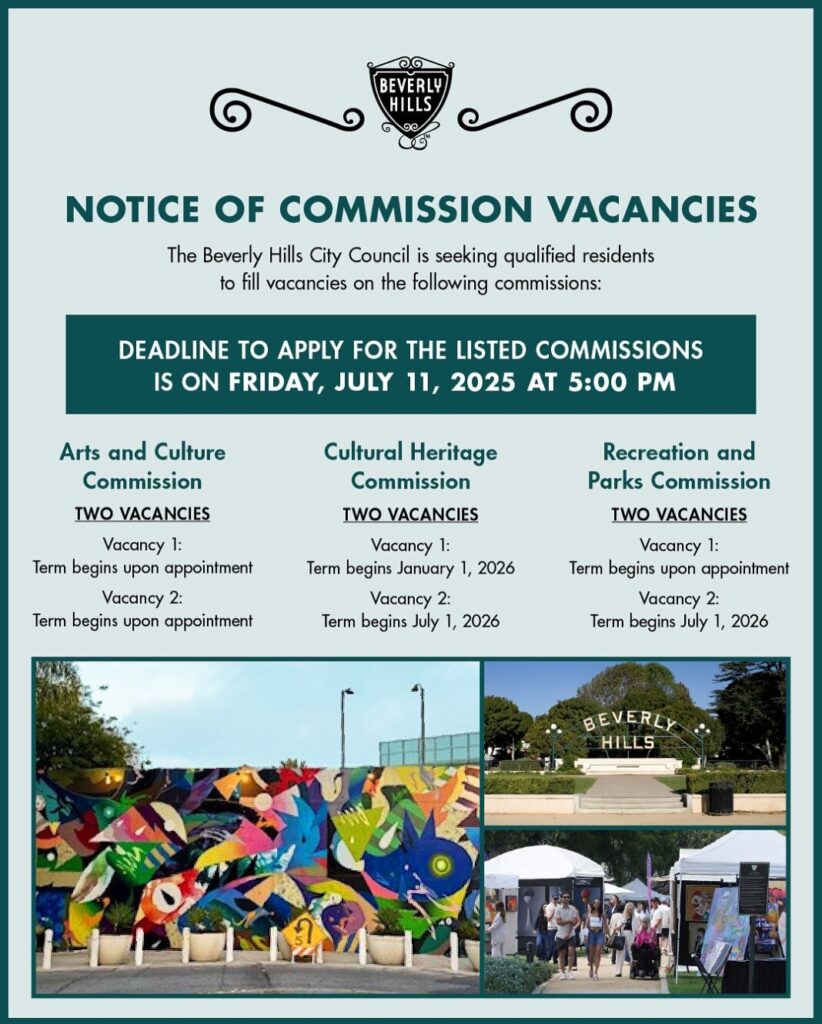 Notice Of Commission Vacancies In Beverly Hills