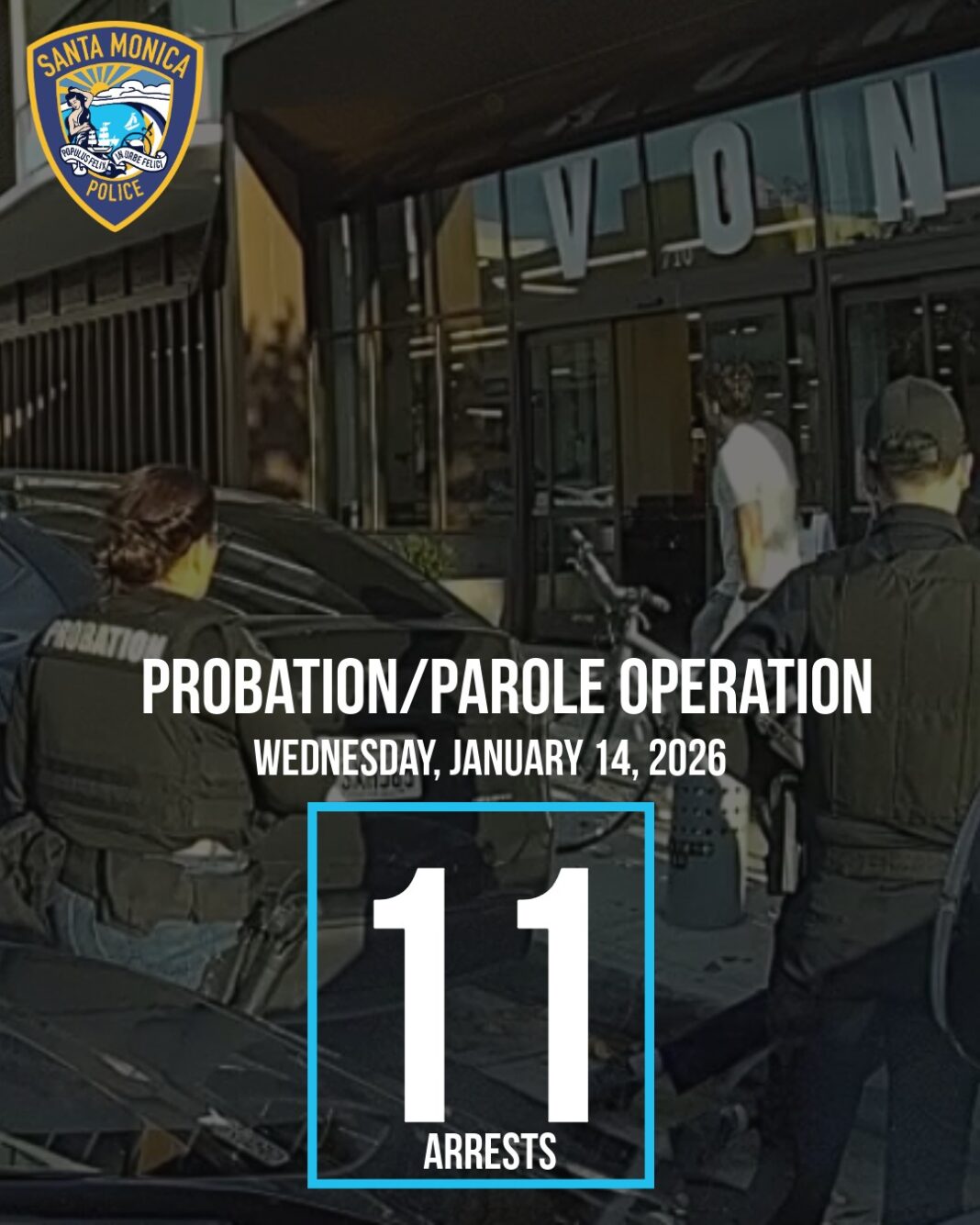 SMPD Parole/Probation Operation Yields 11 Arrests
