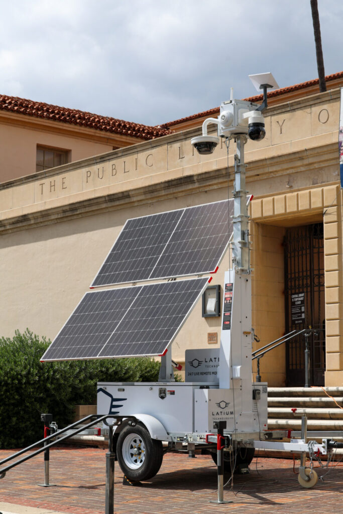 Mobile Surveillance Unit Being Installed In Studio City